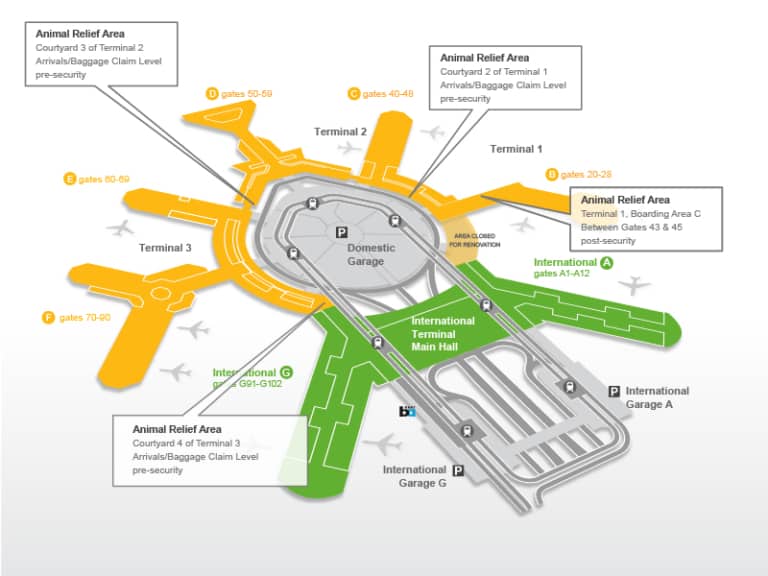 Pet Relief Areas in the Top 10 US Airports - Pets Report